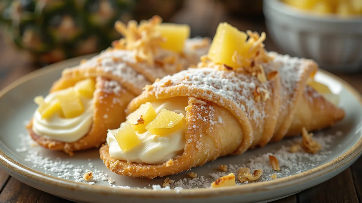 Cannoli de piña y coco - Flavelo